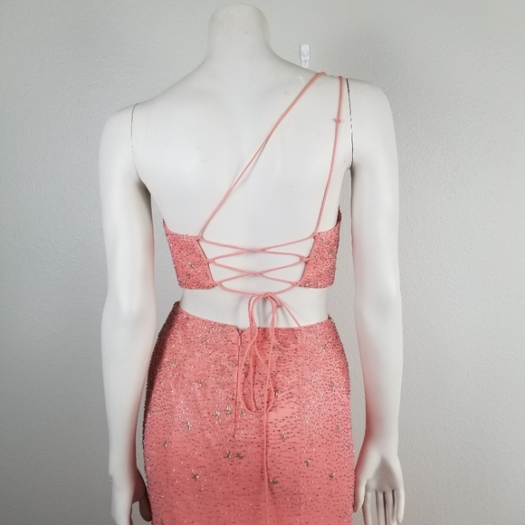 Vintage | Dresses | Vintage 9s Y2k Prom Expose Midriff 2 Piece Sequin ...